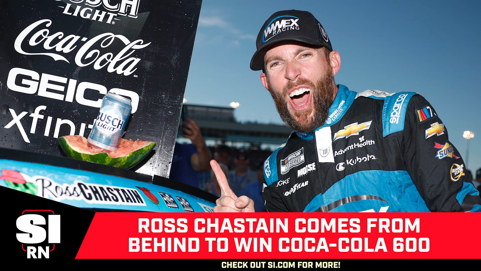 Ross Chastain Comes From Behind to Win Coca-Cola 600