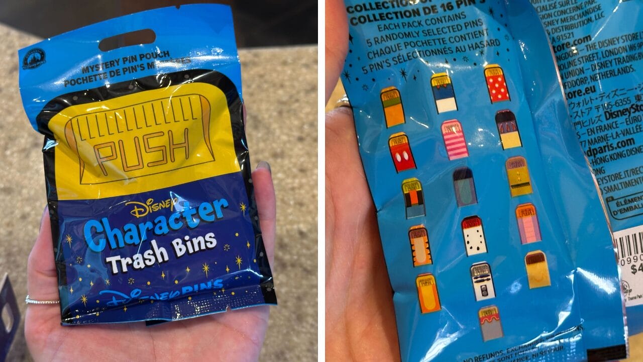 Character 'Push' Trash Bins Mystery Pins Now Available at Walt Disney World