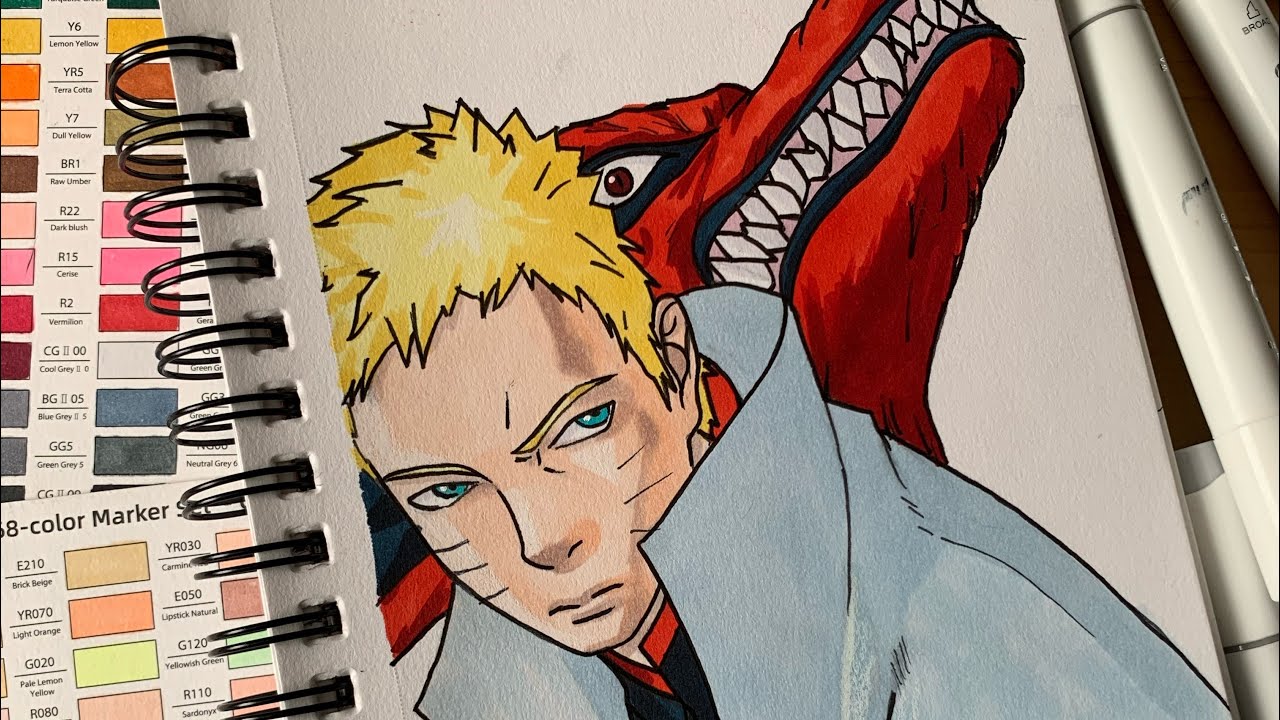 Drawing Naruto & Kurama with Ohuhu Markers