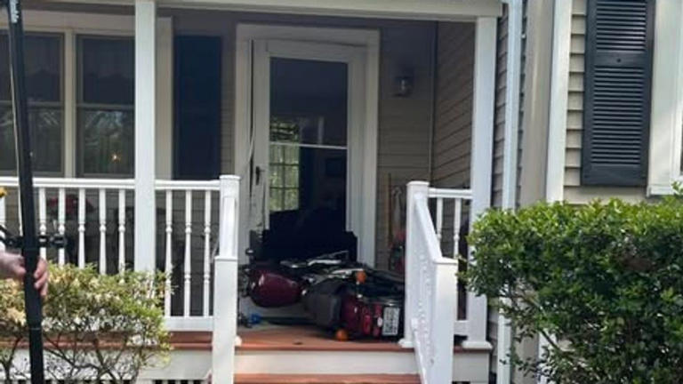 Motorcycle smashes into front door of Bellingham home