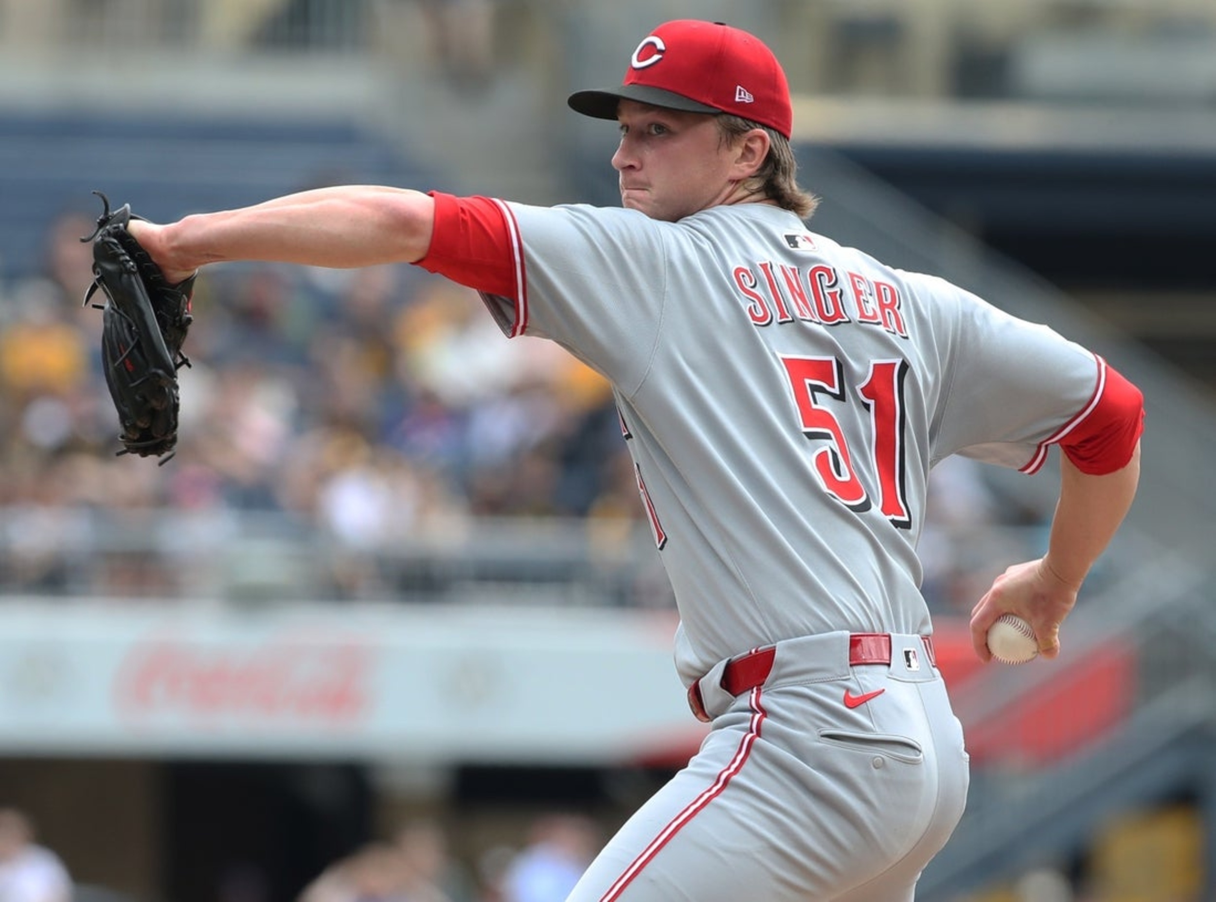 Reds' Brady Singer looks to right ship in first start vs. Kansas City
