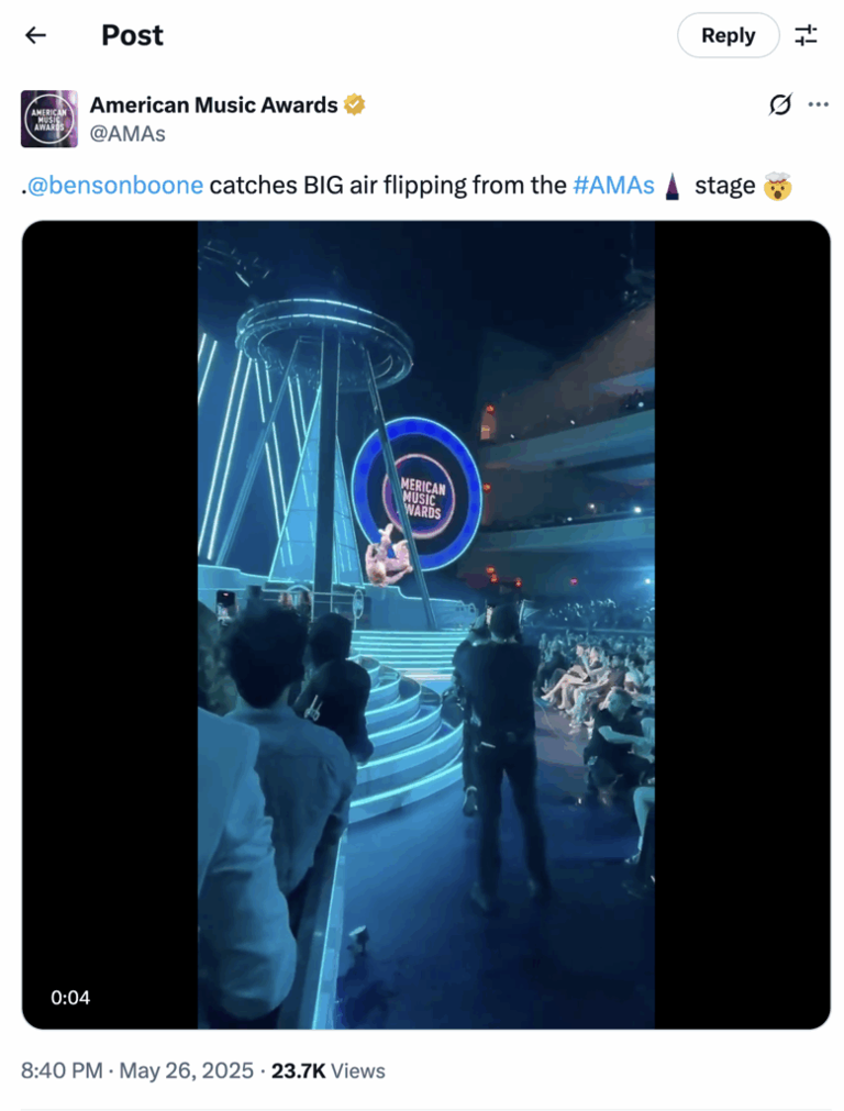 Benson Boone just defied gravity at the AMAs. You have to see this