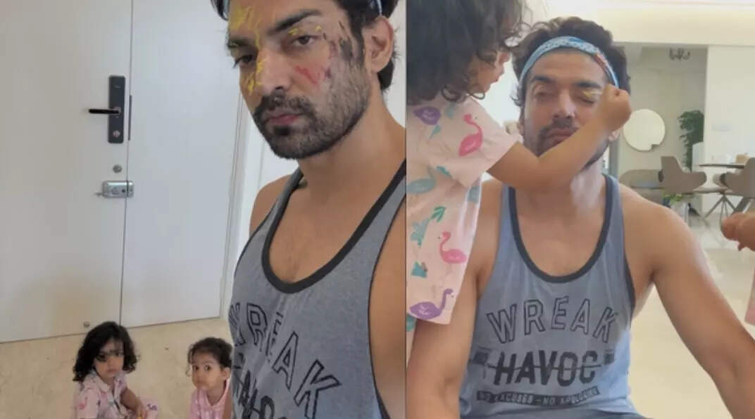 Actor Gurmeet Chaudhary’s daughters Lianna and Divisha give him a fun ...