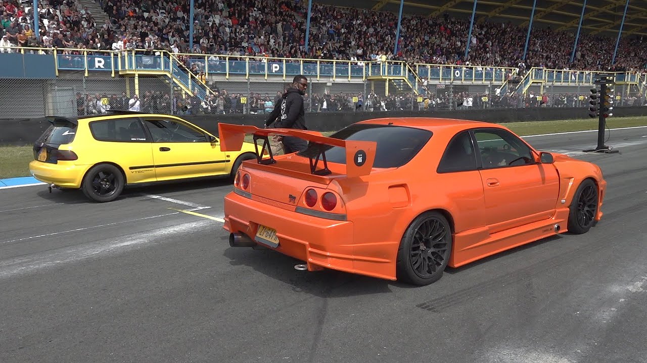 Drag Race JDM! Skyline 1000CV, Civic Kanjozoku, 370Z, GT-R R35 1200CV ...