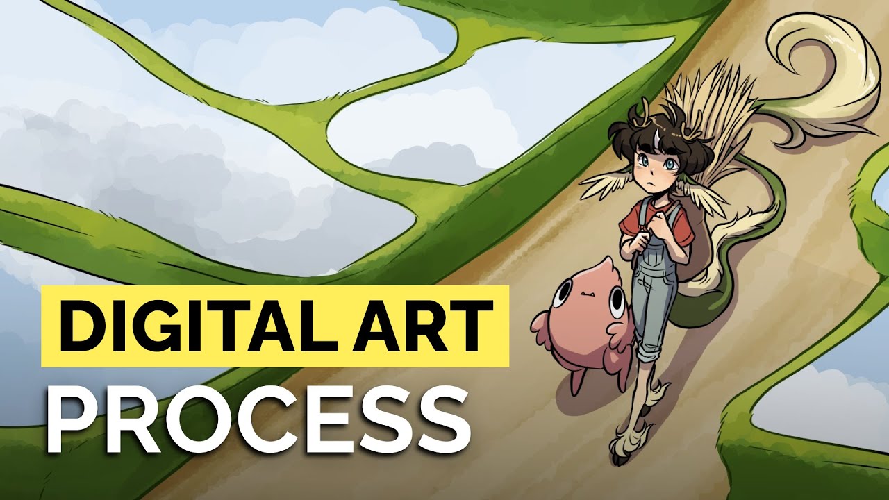 Digital Background Art – Illustrating Rice Paddies and Character Duo ...