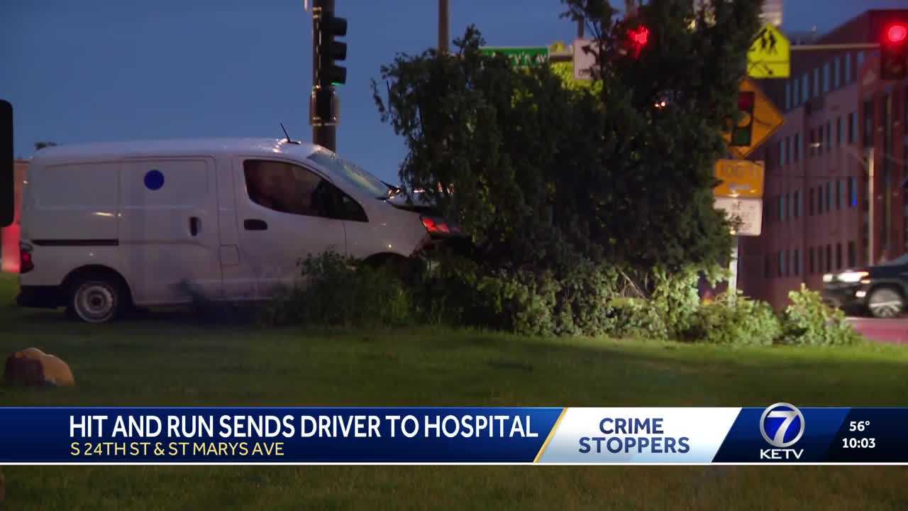 Hit-and-run causes elderly man to hit tree, pinning him inside