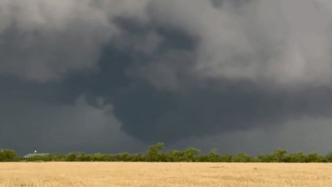 Ominous Clouds Bear Down on Field Amid Tornado Warning