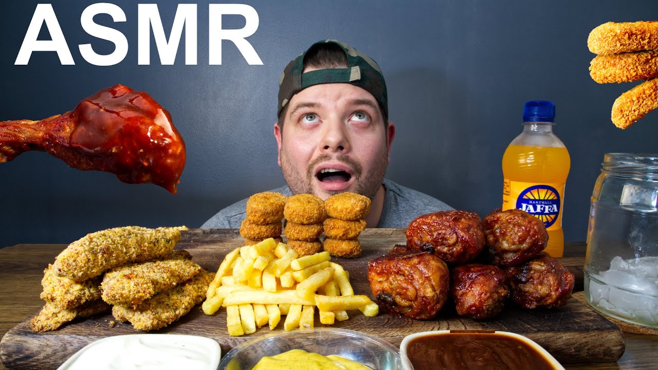 ASMR Chicken Feast | Chicken Tenders, Chicken Nuggets & Bbq Chicken ...