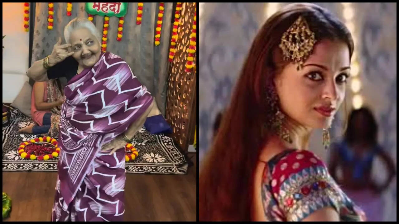 An elderly woman grooves to 'Kajra Re' at the Mehendi ceremony, and the ...