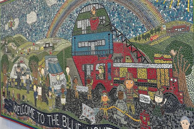 Mosaic celebrating emergency services unveiled in Blue Light Hub
