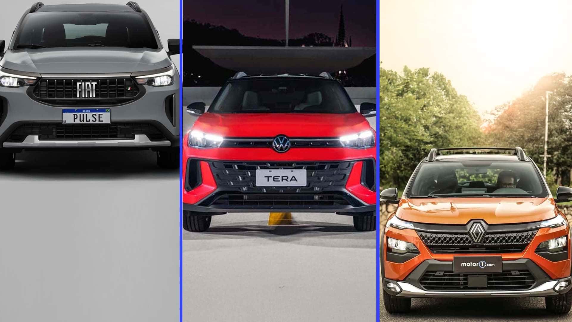 VW Tera x Fiat Pulse x Renault Kardian: SUVs compactos em disputa