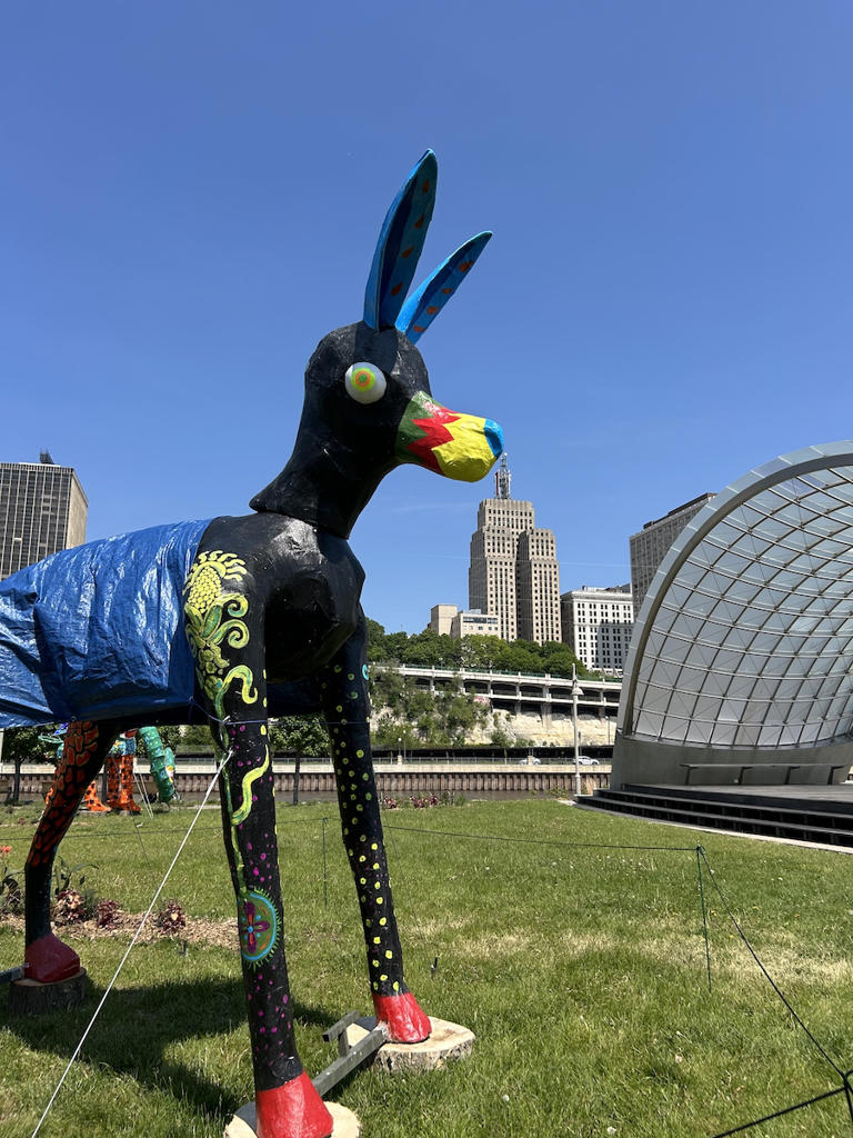 Outdoor Alebrijes Sculptures on Raspberry Island in St. Paul