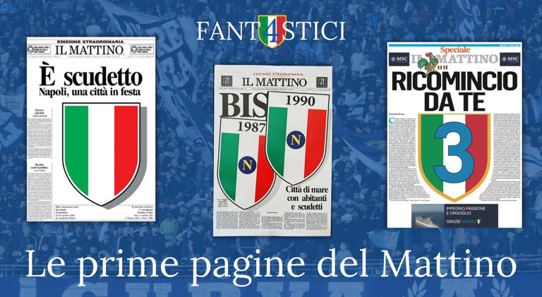 Le sovracopertine dei primi tre scudetti del Napoli in edicola con Il ...