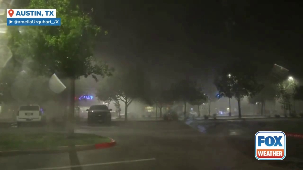Watch: Wind roars, rain falls as severe thunderstorm sweeps through Austin