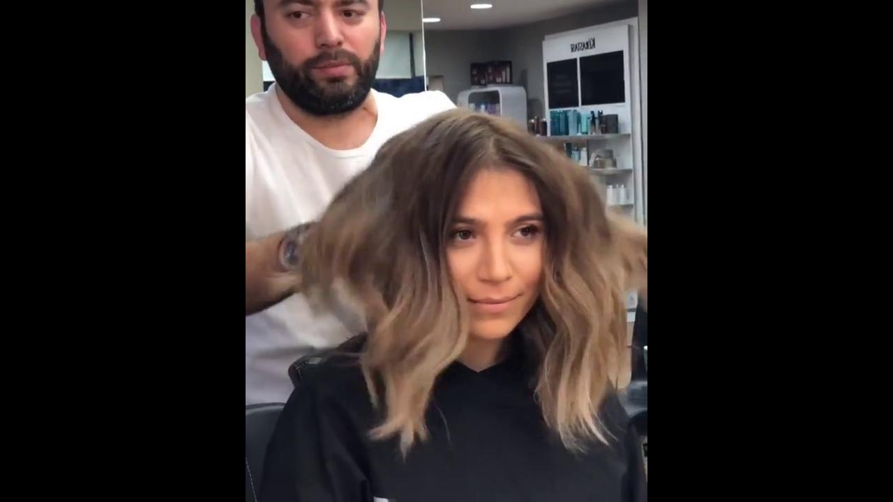 Brown Hair Cut And Color With Blond