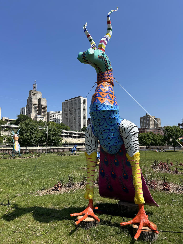 Outdoor Alebrijes Sculptures on Raspberry Island in St. Paul