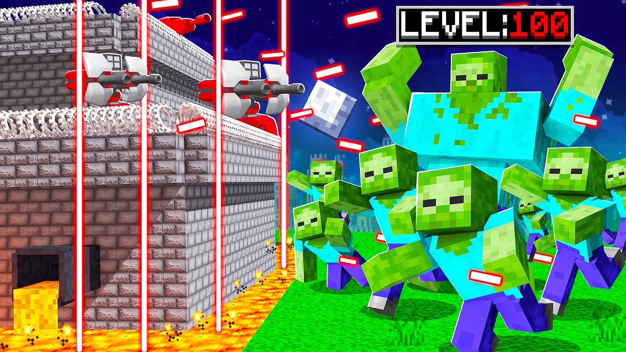 1,000 Mutant Zombies Vs Safest Minecraft Bunker!