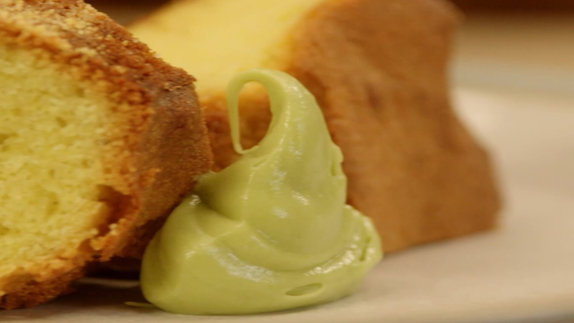 Avocado oil cake with zesty avocado icing