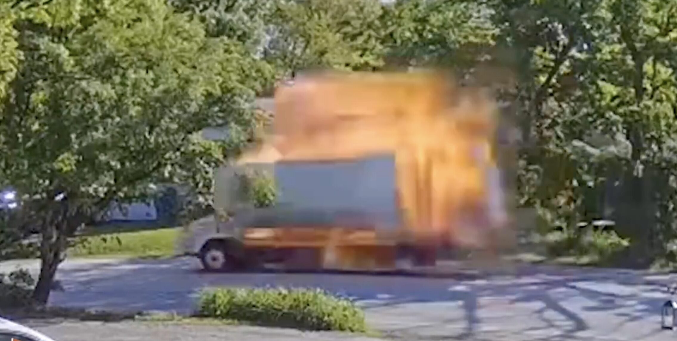WATCH: Truck Explodes in Fireball on Residential Street — Driver ...