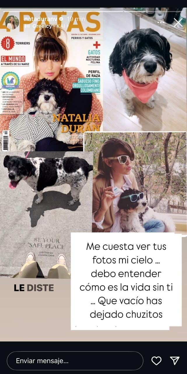 Natalia Durán confirmó el fallecimiento de uno de sus seres más queridos, “me cuesta ver tus fotos”