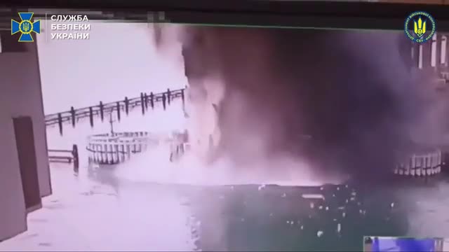 Watch moment Russia’s Crimean bridge blown up in huge explosion by ...