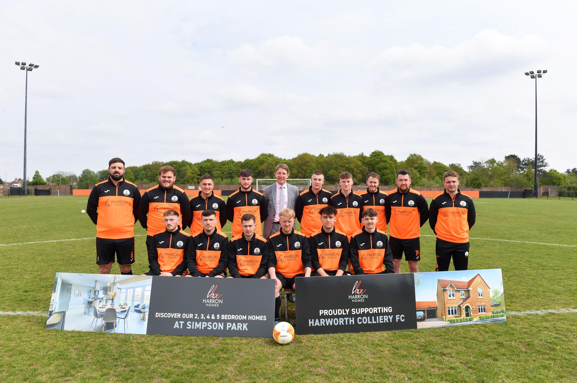 Harron Homes backs Harworth Colliery FC with new training kits