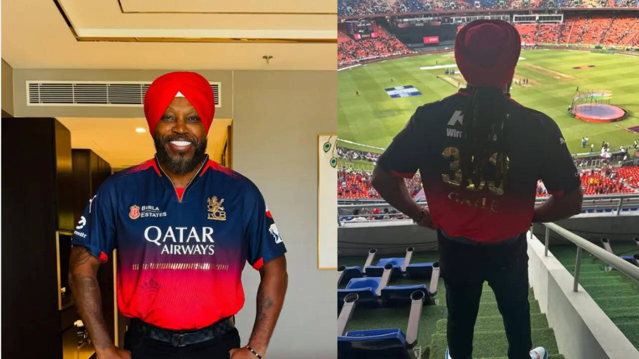 'Bro Supporting 50-50': Chris Gayle’s Epic Look Supporting Both RCB ...