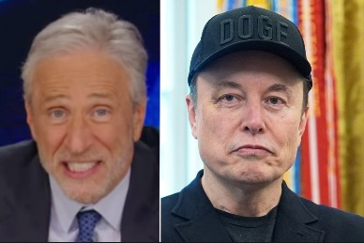 Jon Stewart mocks Elon Musk’s black eye saying it looks like he had ...