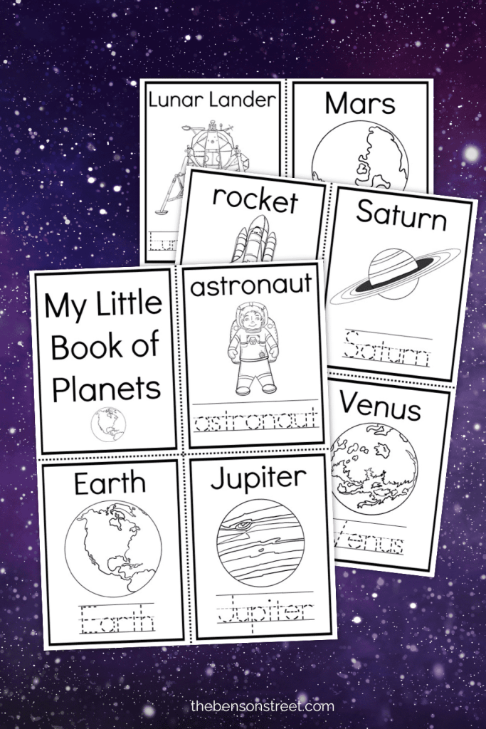 Free Printable My Little Book of Planets: Tracing & Coloring Activity