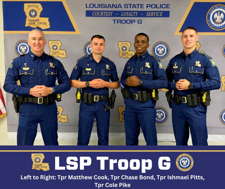 Bossier City’s Troop G welcomes four new Louisiana State Police Troopers