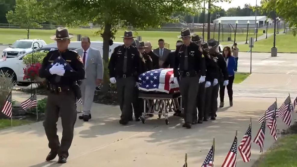Procession for Daniel Sherrer visitation arrives at Northmor High School