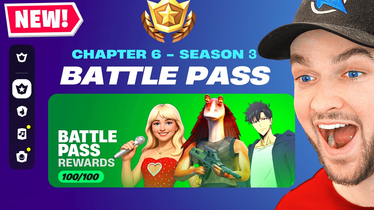 NEW Fortnite CH6 Season 3 BATTLE PASS!!