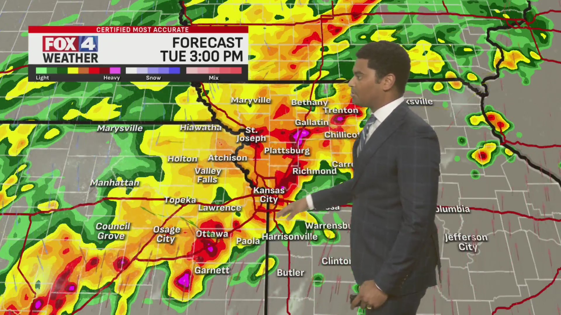 Tuesday mid-morning forecast