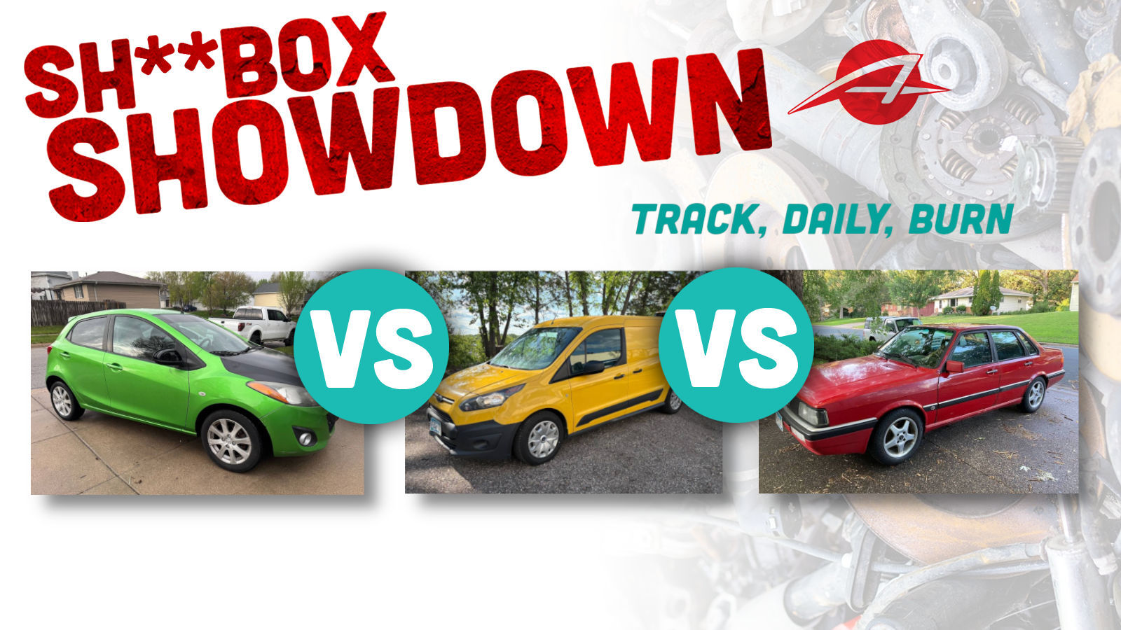 Track, Daily, Burn: 2011 Mazda2 vs 2017 Ford Transit Connect vs 1985 Audi 4000 Quattro