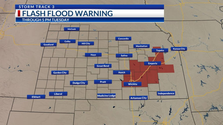 Heavy rain causing flash flooding in parts of Kansas