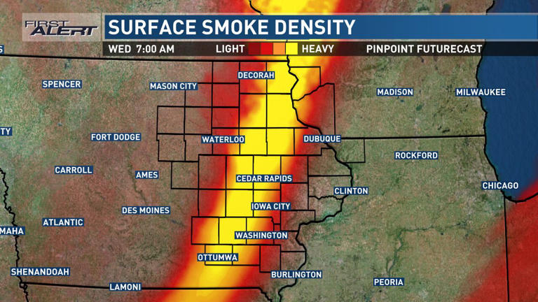 Wildfire smoke prompts air quality alert in Iowa