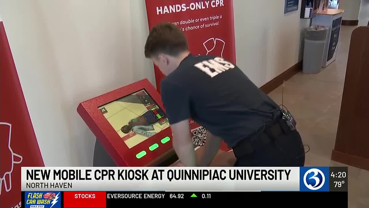 New mobile CPR kiosk at Quinnipiac University