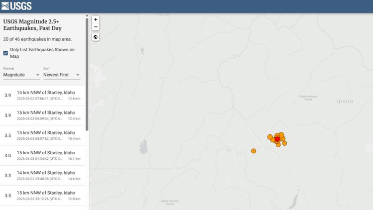 Stanley hit with several earthquakes Tuesday morning