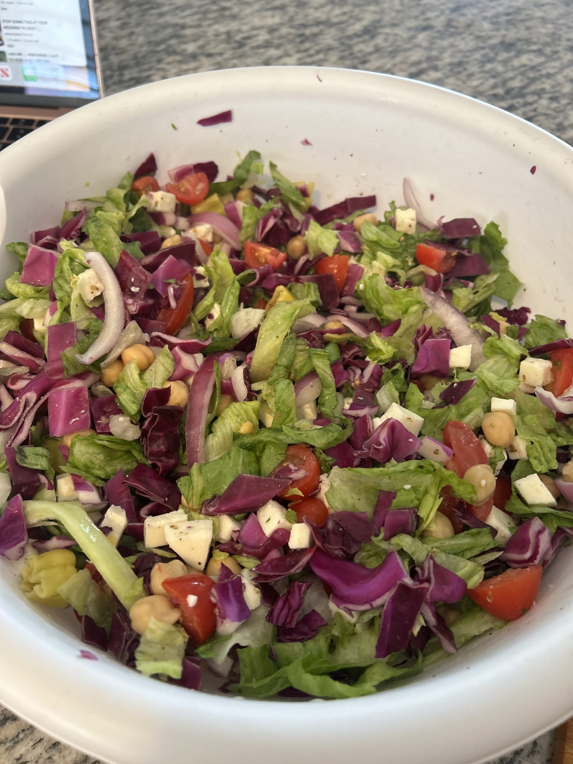chopped salad with lemon vinaigrette