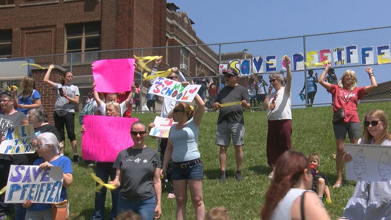 Akron teachers and parents rally to save Pfeiffer Elementary