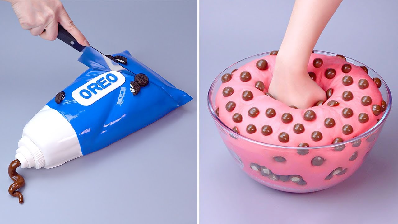Oreo Tube Cake & Chocolade Squishy | Satisfying Dessert Tutorial! 🍫💖
