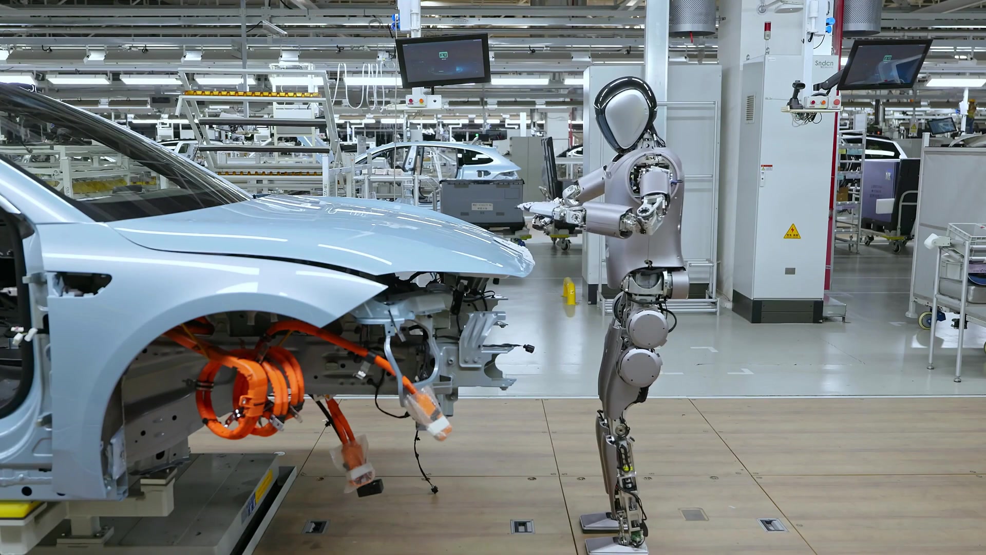 UBTECH Humanoid Robot Walker S Workstation Assistant in EV Production Line