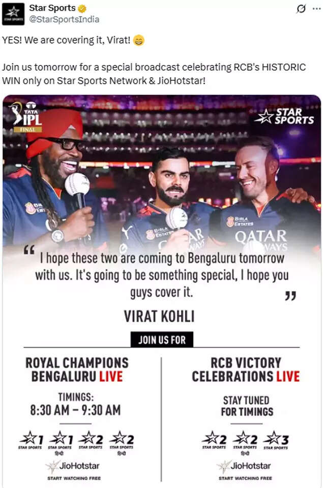 RCB win IPL 2025: All you need to know about RCB's grand celebrations ...