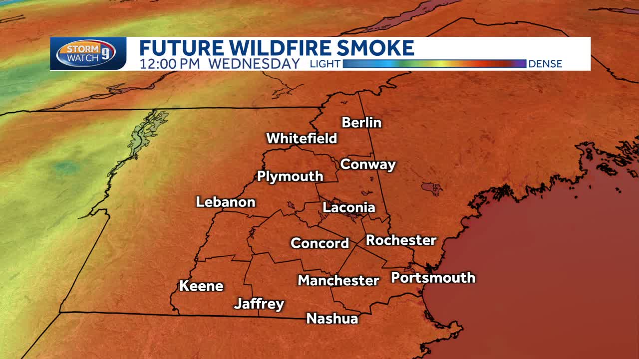 Canadian wildfire smoke moves over New Hampshire