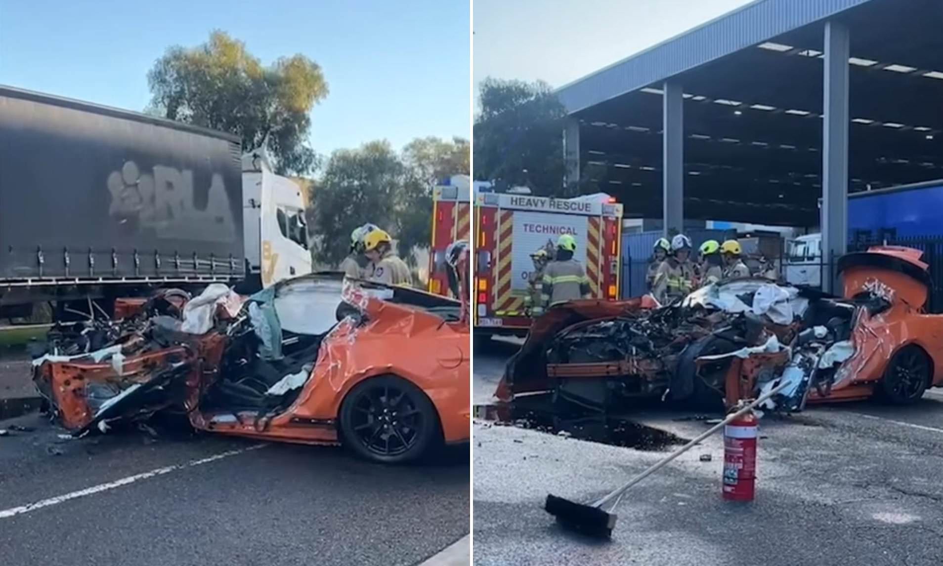 Tragedy as passenger dies after luxury supercar smashes into a parked truck