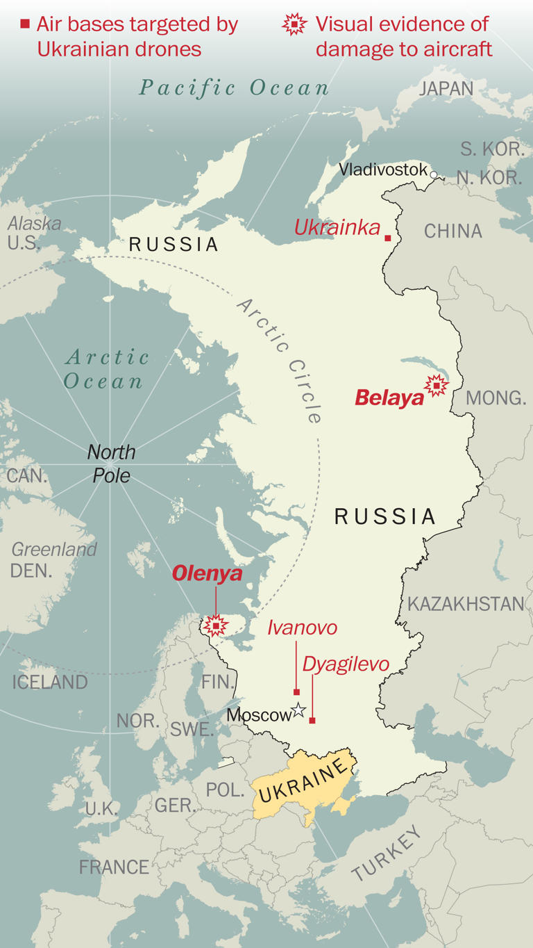 Ukraine’s ‘Operation Spiderweb’ hit at least 12 planes, visuals show