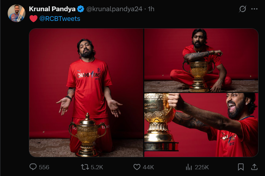Krunal Pandya mimics brother Hardik Pandya's trophy celebration after ...