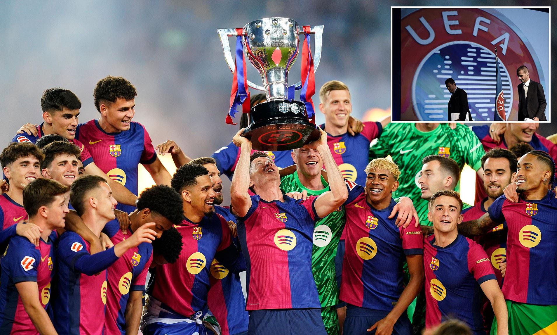 Barcelona 'could be hit with harsh UEFA sanctions' after breaking spending rules for a SECOND ...