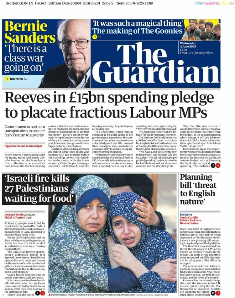 Newspaper headlines from around the world – Wednesday, 4 June 2025