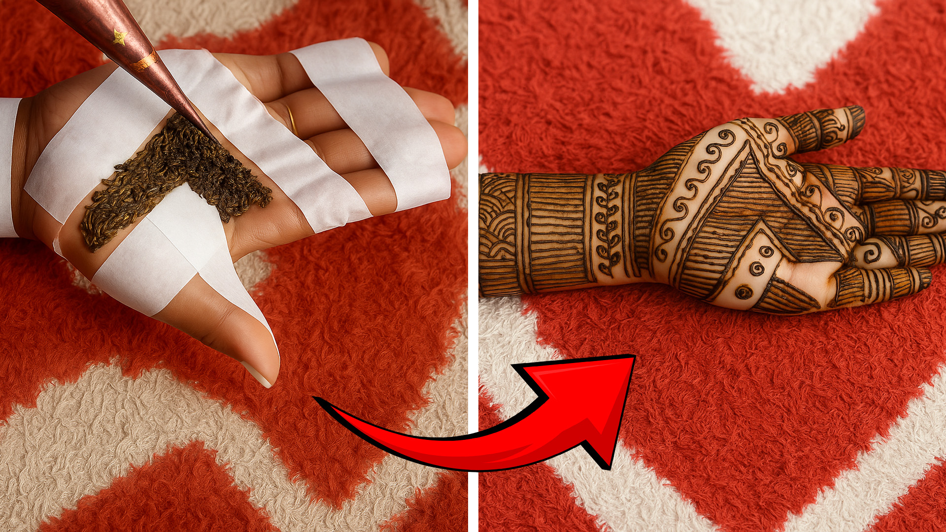 Simple Tape Wali Mehndi Design | Unique Mehndi Art Tutorial